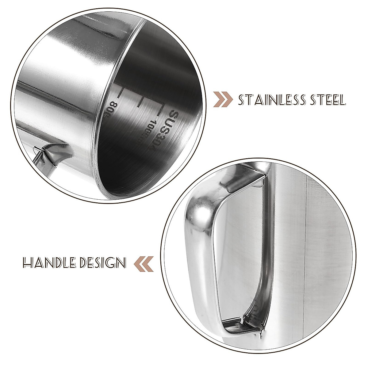 POPETPOP Laboratory Beaker 500ml Beaker Barista Tools Liquid Measuring Beakers Liquid Mixing Cup Scale Cup Coffee Mug Espresso Measuring Glass Water Jug Strong Coffee Stainless Steel Flour