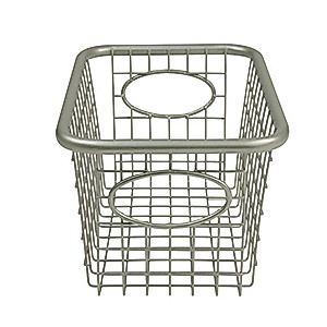 Spectrum Diversified Avery Small Bin for Storage and Organization Basket, 1 Count (Pack of 1), Nickel