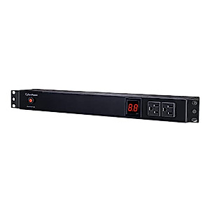 CyberPower PDU15M2F12R Metered PDU, 100-125V/15A (Derated to 12A), 14 Outlets, 1U Rackmount, 15 Foot Power Cord