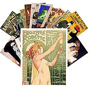Vintage PostCards 24 pcs Absinthe Campari Vintage Alcohol Advert Posters Art Deco Ads