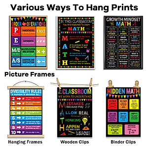 gisgfim 8 Pcs Math Posters Math Teacher Bulletin Board Posters Math Classroom Decorations For Elementary School Middle School High School Mathematics Education Banner Math Classroom Signs Must Haves