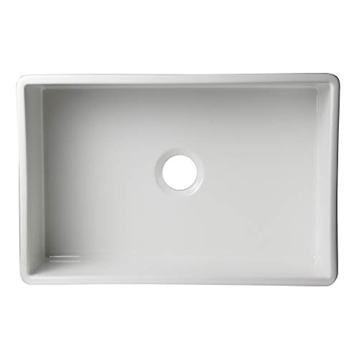 ALFI brand AB511 White 30-Inch Decorative Lip Single Bowl Fireclay Farmhouse Kitchen Sink, White