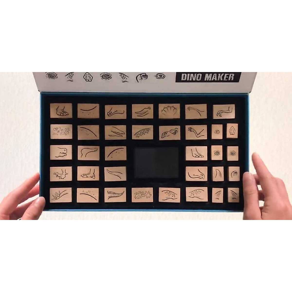 The Purple Cow - Stamper - Dino Maker Stamp Kit for Kids. Paint Stamper for Arts and Crafts. Develop Creativity with 35 Stamps and an Ink pad, for Girls and Boys Ages 6 to 16.