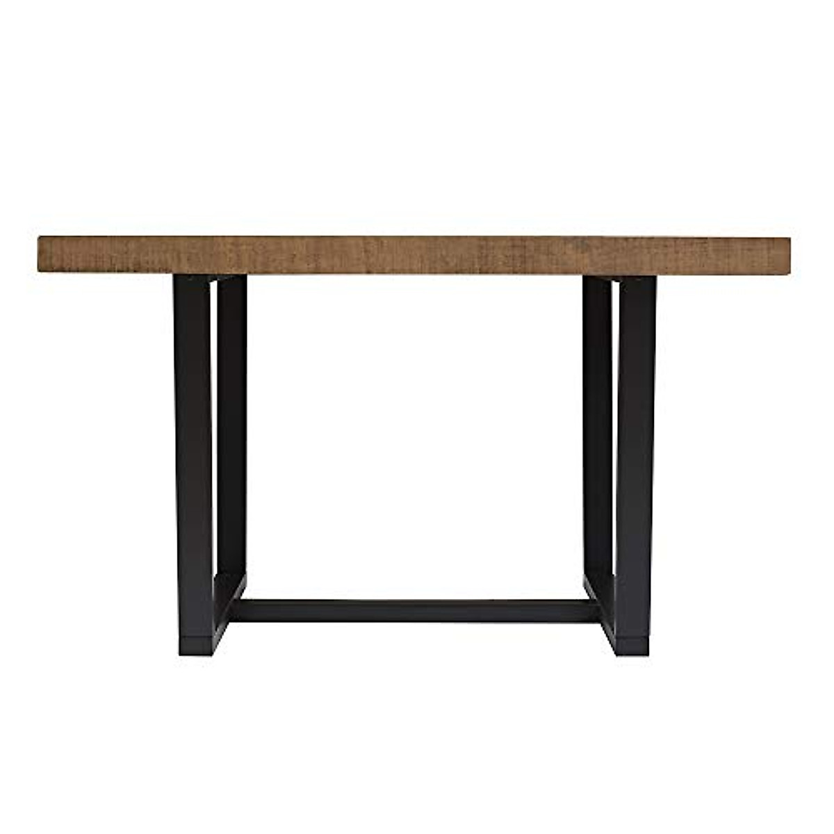 Walker Edison Andre Modern Solid Wood Dining Table, 52 Inch, Rustic Oak
