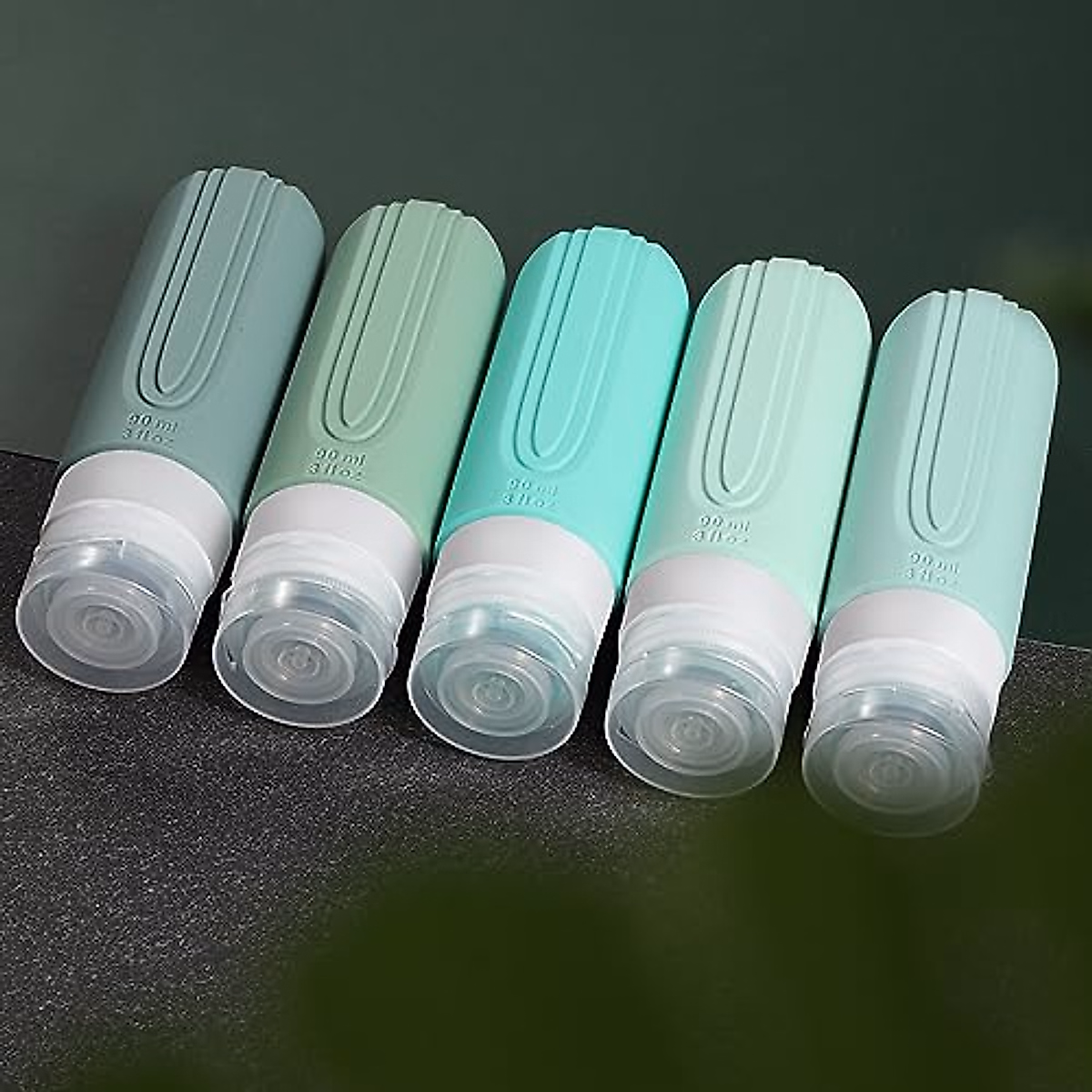 CHEODIN Travel Bottles for Toiletries, 5 Pack TSA Approved Travel Size Containers, 3oz Leak Proof Refillable Travel Accessories for Shampoo Conditioner, BPA Free Travel Bottles with Toiletry Bag