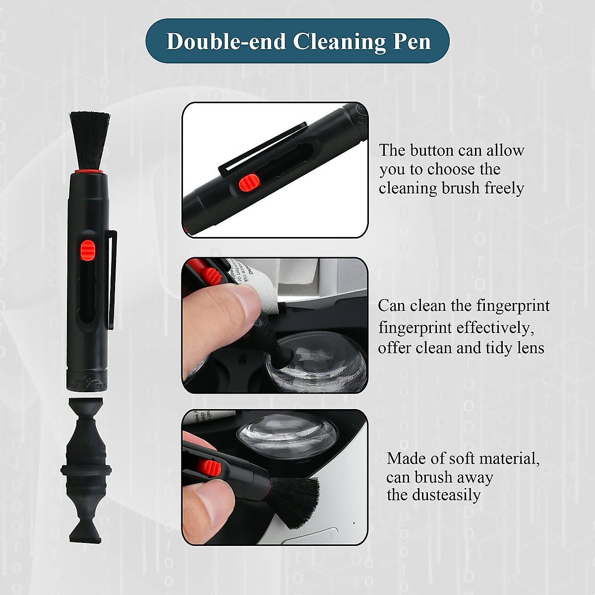 RHOTALL 19 in 1 Lens Cleaning Case Accessories with Lens Protector and Thumb Caps for Meta/Oculus Quest 2& Quest 3/Hololens 2,VR Headset Cleaning Accessories Kit,Various Cleaning Tools for Xbox/Camera