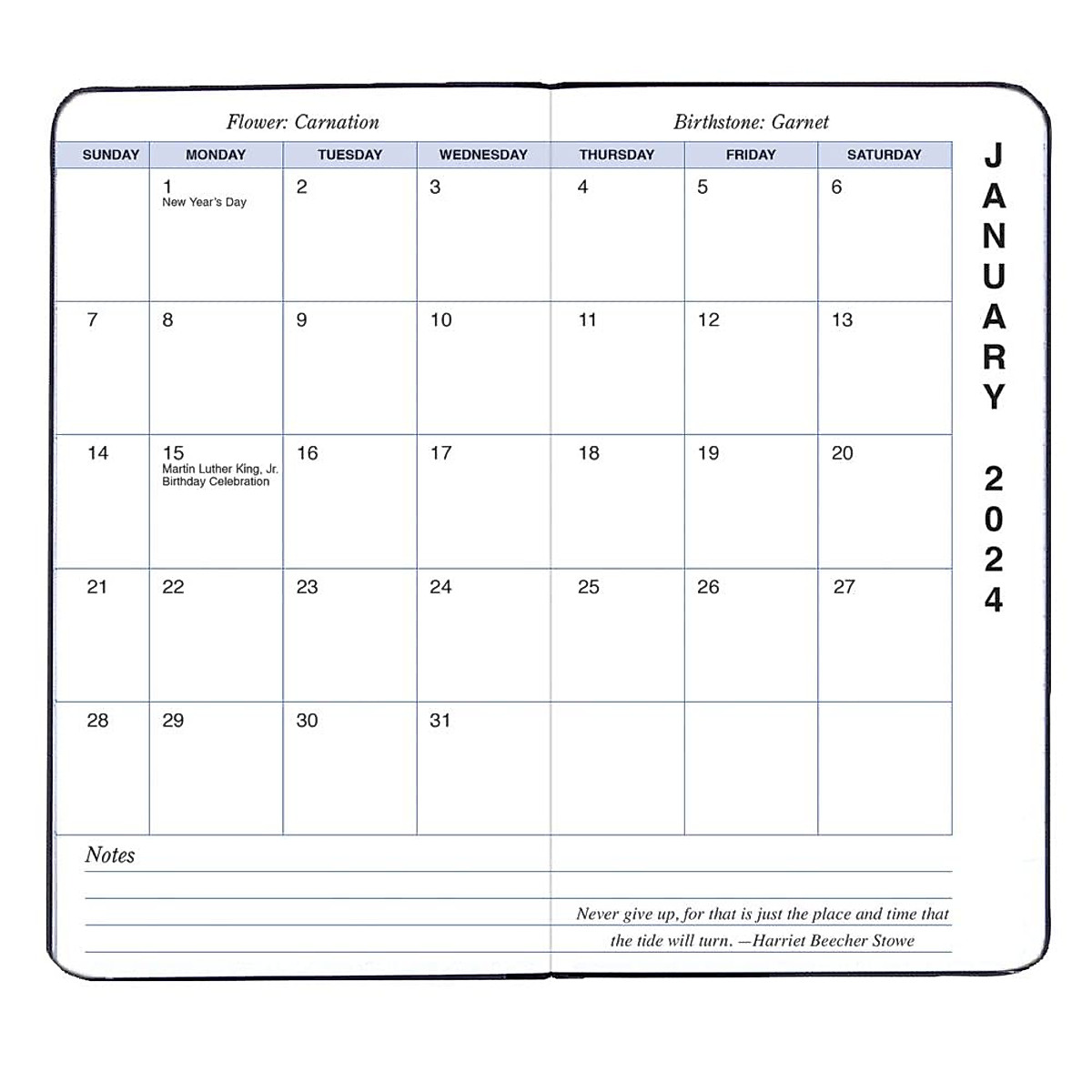 Payne Publishing, Black Monthly 2024 Pocket Planner