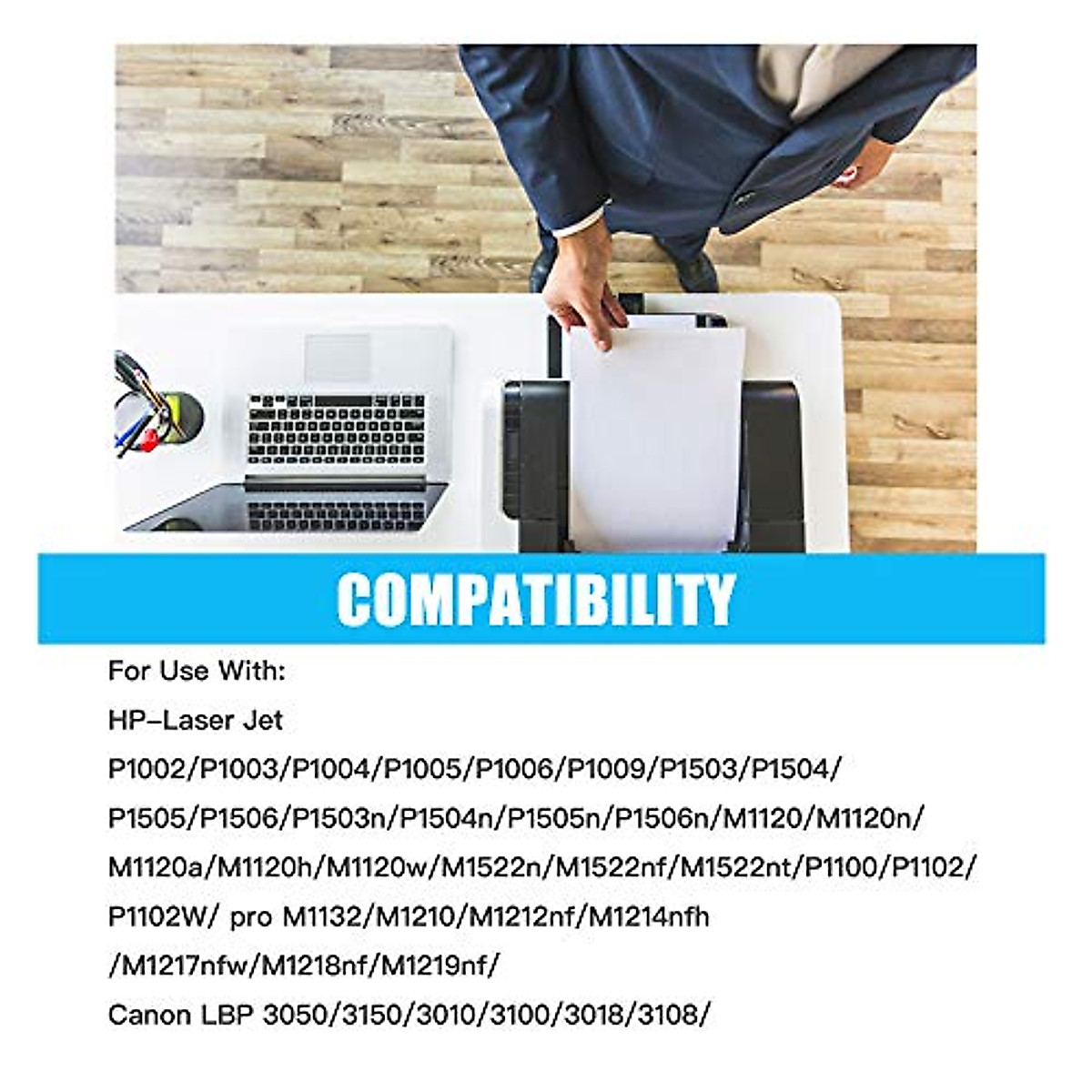 TonerPlusUSA Compatible 85A CE285A CB435A CB436A CRG125 Toner Cartridge – CB 435A CB 436A CE 285A CRG 125 High Yield Toner Cartridge Replacement for HP Laser Printer – Black (2 Pack)