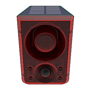 Aolyty Solar Warning Lights with Remote Control, 129DB Sound Solar Strobe Alarm Light Volume Adjustable 3 Modes Motion Sensor Security Light Waterproof for Home Farm Barn Yard Orchard