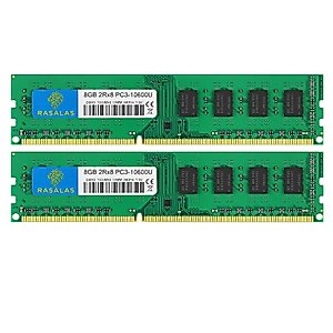 Rasalas 16GB Kit (2x8GB) PC3-10600 DDR3 1333MHz Ram 16GB 2Rx8 PC3 10600U DDR3 1333 8GB Ram 240 Pin 1.5V CL9 1333 mhz DDR3 Desktop Memory Ram Module
