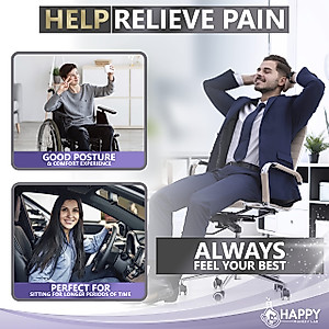 Purple Seat Cushion for Office Chair, Car, Desk, Wheelchair - Ultimate Purple Gel Seat Cushion for Butt - Desk Chair Cushion for Long Sitting - Seat Cushion for Tailbone Pain Relief and Sciatica