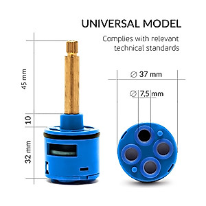 AlexL Brass Shower Cartridge Shower Faucet Cartridge Replacement Ceramic Cartridge 4 Way Panel Diverter Cartridge D 37mm L 1.77in 45mm