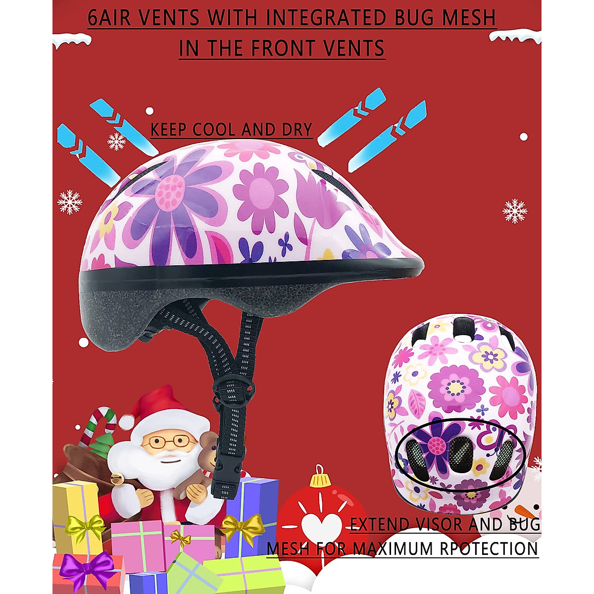 Toddler Helmets Kids Girl Boy Bike Helmet Muti-Sport Adjustable from Toddler Kids to Youth CPSC Certificated