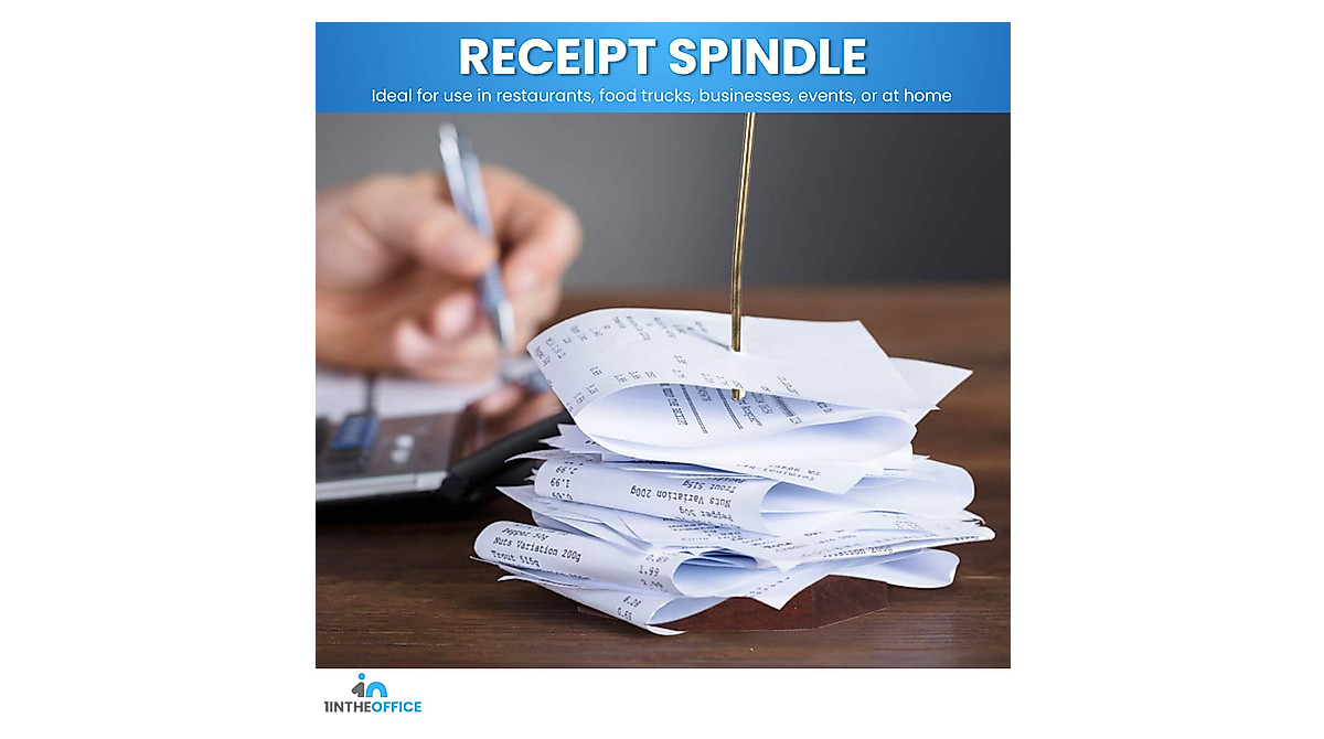 1InTheOffice Wire Receipt Spindle 3-Pack - Chrome Holder