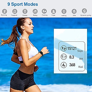 Smart Watch for Android/Samsung/iPhone, Activity Fitness Tracker with IP68 Waterproof for Men & Women, Smartwatch with 1.3" Full-Touch Color Screen, Heart Rate & Sleep Monitor, Black