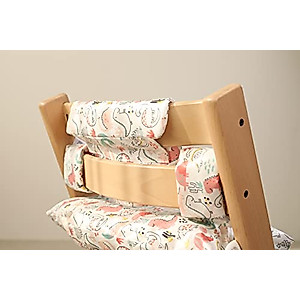 Gembebe Polyester Waterproof Cushion Set Compatible with Stokke Tripp Trapp High Chair (Dino Friends)
