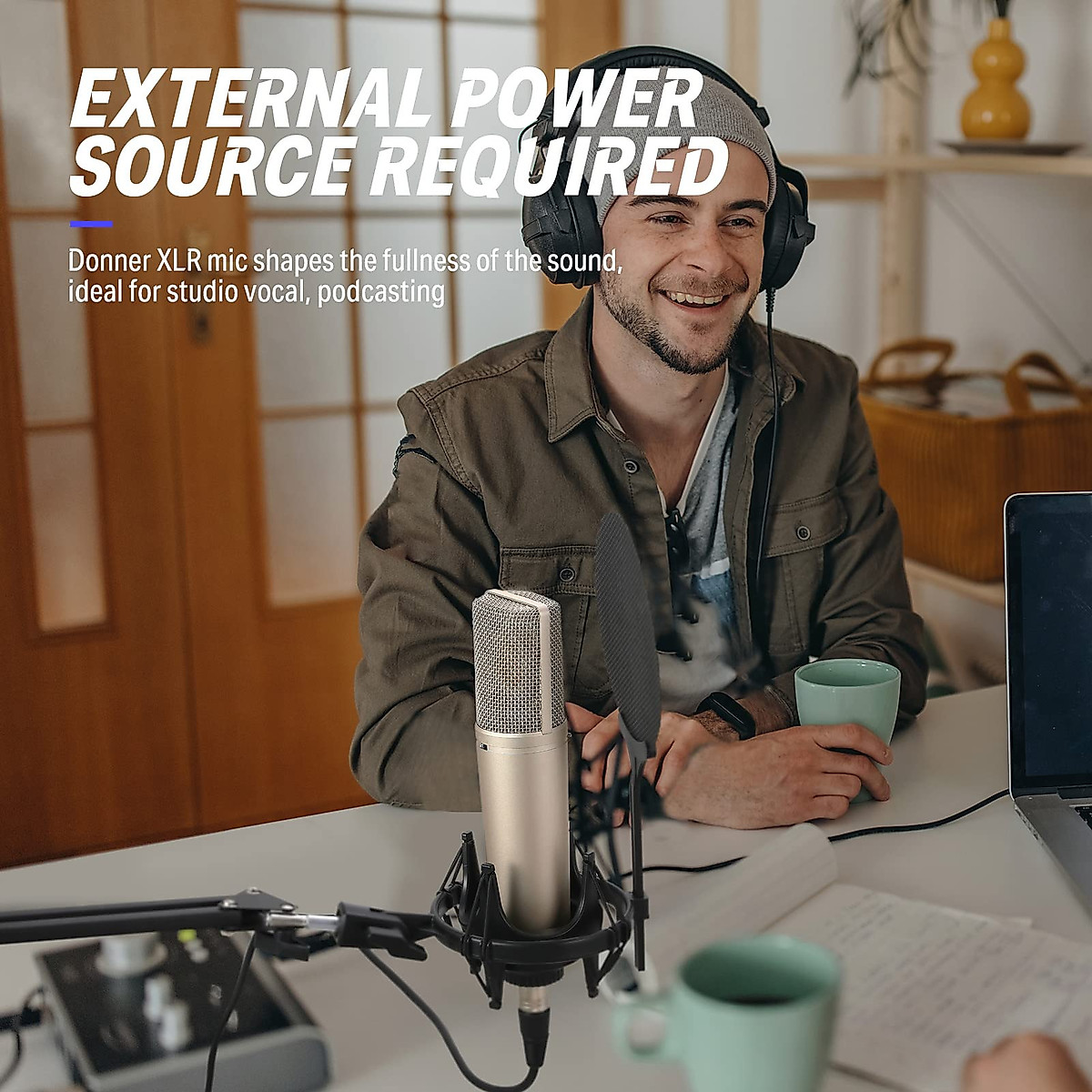 Donner DC-87 XLR Condenser Microphone, 25.4mm Large Diaphragm Studio Microphone, 3 Polar Patterns Recording Mic for Streaming, Podcasting, Broadcast, Vocals, Instrument, Classic Design