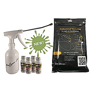 AIRCONcare Organic Air Conditioner Cleaning Kit Concentrate 4 x Standard Wash/Air Conditioner Cleaner for Split Ductless