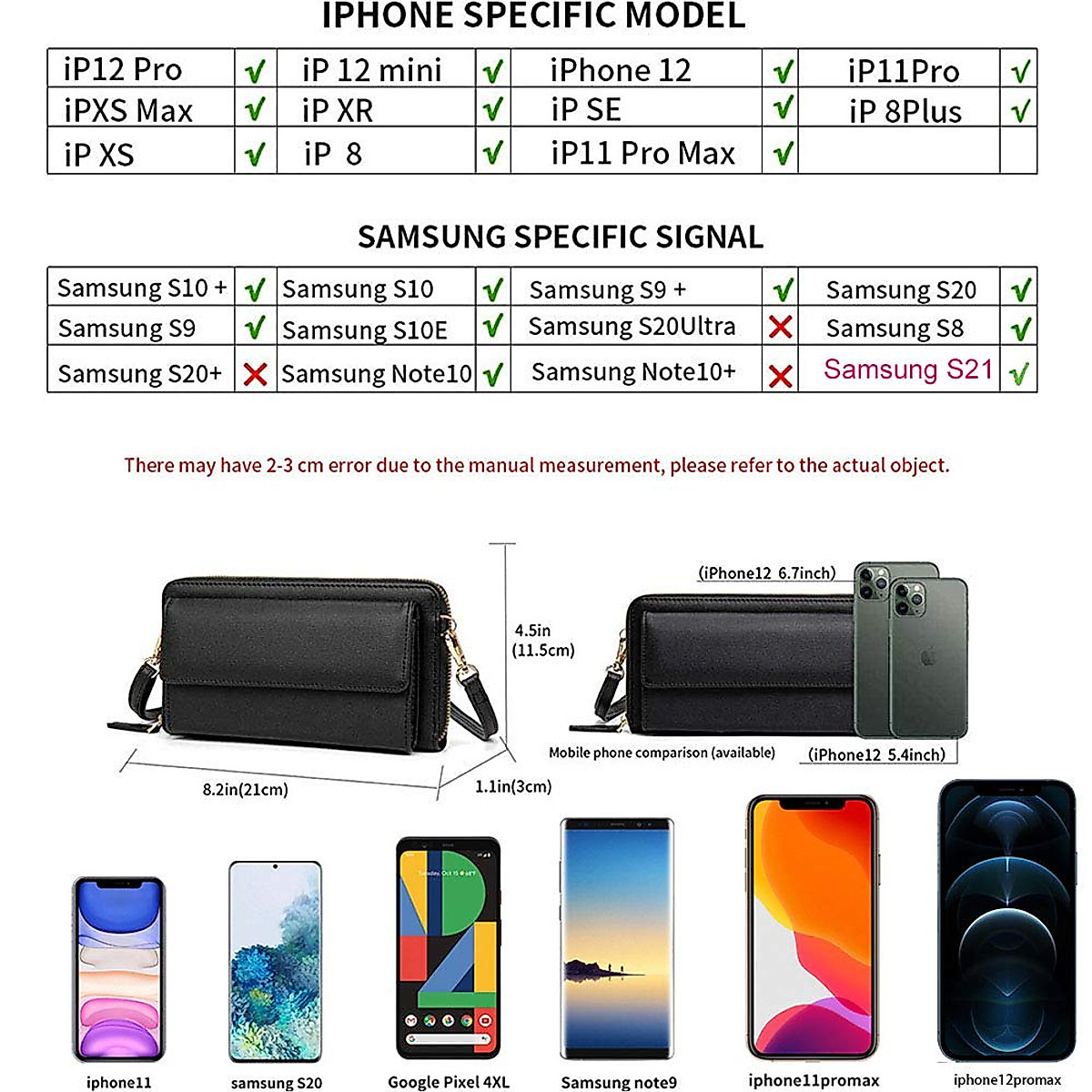 Small Crossbody Shoulder Cell phone Bag for Women,Cellphone Bags Card Holder Wallet Purse and Handbags