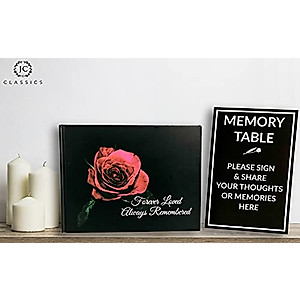Funeral Guest Book | Memorial Guest Book | Guest Book for Funeral Hardcover | Guestbook for Sign in, Celebration of Life Memorial Service | Funeral Guest Sign Book with Memory Table Card Sign Included