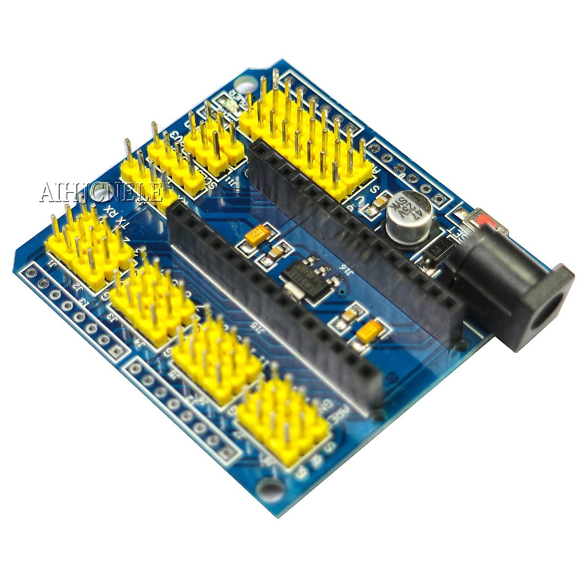AIHJCNELE 2pcs Nano I/O Expansion Board Extension Shield for Nano V3.0 UNO R3 R1 Pro Duemilanove Nano I O Sensor Shield Module Nano UNO Multipurpose Expansion PCB with Dupont Cable Wire Kits