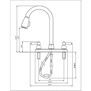 Dura Faucet DF-PK350L-SN RV Non-Metallic Low Weight Plastic ResinTwo-Handle Pull-Down Kitchen Sink Faucet (Brushed Satin Nickel)