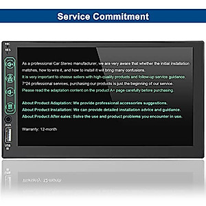 Double Din Car Stereo Compatible with Carplay and Android Auto ，7 Inch 1080P HD Touch Screen Radio，Mirror Link, Backup Camera, Steering Wheel, Bluetooth, FM,USB/AUX Port. (Wired Carplay)