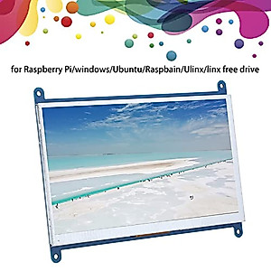 Heayzoki 7 Inch HDMI Monitor LCD Display, Display Screen for Raspberry Pi HDMI 1024 X 600 Backlight Switch, Can Be Used As a Computer Monitor, USB Power Supply