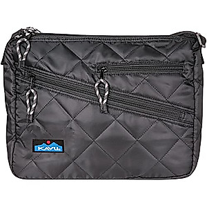KAVU Uptown Puff Crossbody Bag Purse for Travel, Hiking - Black