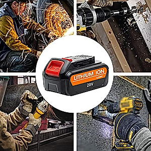 DEWQKI 2 Pack (DCB206) 6.0Ah 20V Battery, Replace for Dewalt 20V Max Battery DCB206-2 DCB204 DCB203 DCB201, Compatible with Dewalt DCD/DCF/DCG Series Cordless Power Tools