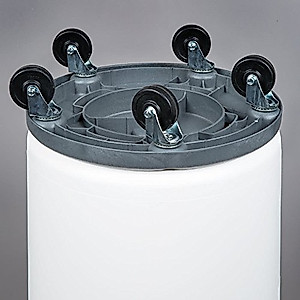 TableTop King 27432IBKIT 32 Gallon White Ingredient Bin/Trash Can, Lid, and Dolly Kit