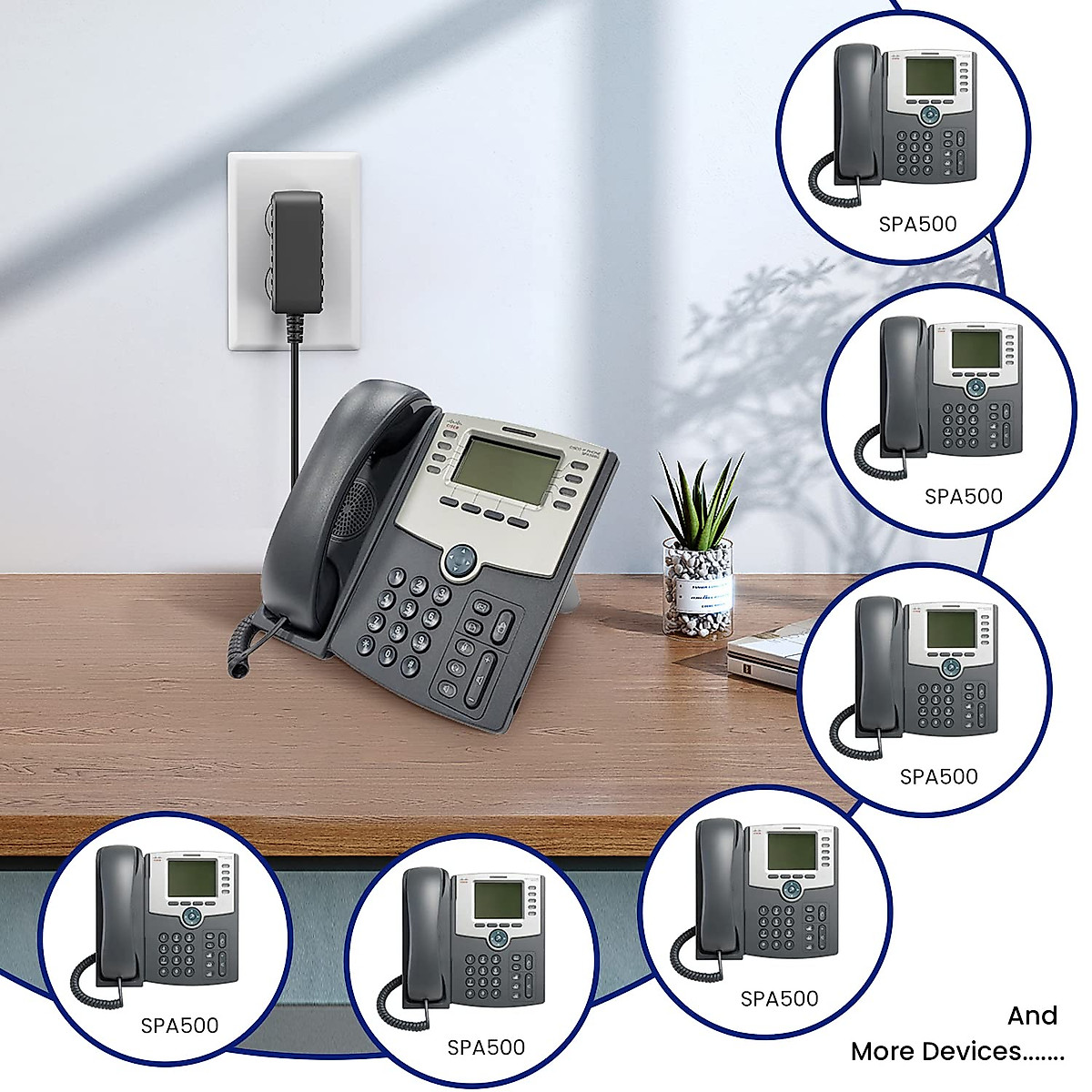 5V 2A Power Supply Adapter for Cisco IP Phones SPA508G, SPA504G, SPA525G2, SPA303, SPA942, SPA922 and SPA900, SPA300, SPA500, CP500, SPA962, Cisco SPA Series Phone Versatile Charger Power Adapter