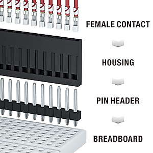 IWISS 1550PCS 2.54mm Pitch Wire-to-Wire Dupont Connector Kit, Includes Pin Headers, Jumper Wire, Crimp Pins for RC Servo, Arduino, SMT, SATA, EPS, PCIE, Battery Balancer