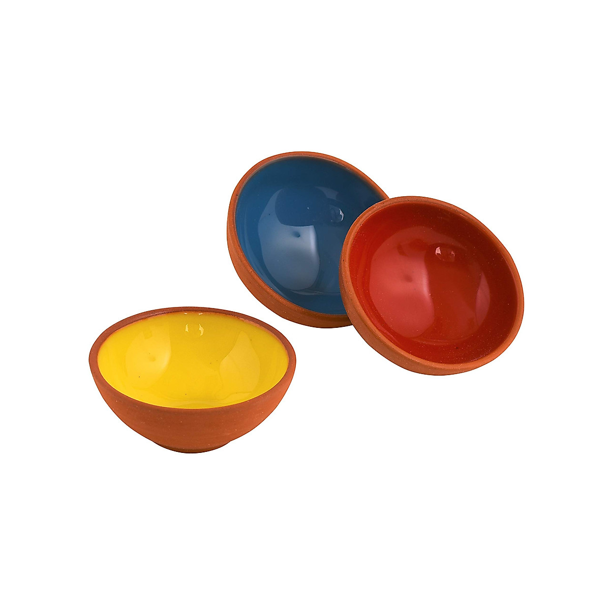 Onquma Ceramic Pinch Bowls - Natural Line and Handcrafted Ceramic Prep Small Sauce Dipping Serving Pinch Bowls - Multicolor Home, Kitchen, Coffee Table Decor| Set of 6, 3.34 x 1.57 x 3.34 inches