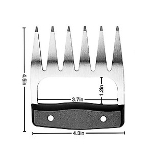 Metal Meat Shredder Bear Claw – M LIFE MASTER Stainless Steel Meat Forks With Handle - BBQ Meat Handler For Pulling, Shredding, Serving - Ultra-Sharp Blades, Easy To Clean & Safe To Use