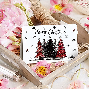 Artoid Mode 24 Pack Merry Christmas Thank You Cards Star Snowflake Xmas Tree Greeting Cards Gift With Envelope Sticker Blank Note Cards for Birthday Wedding Baby Shower Bridal Shower, 4 x 6 Inch