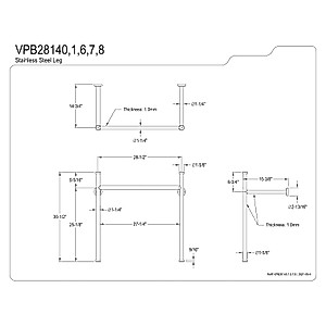 Fauceture VPB28147 Hartford Stainless Steel Console Sink Legs, Brushed Brass