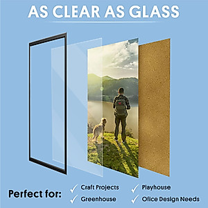 DisplayBug Plexiglass Sheets Pack of 10 Durable PET Panels for Poster & Picture Frames, Arts & Crafts Plastic Sheeting Protective Sheet Barrier Made in USA (10, 5X7)
