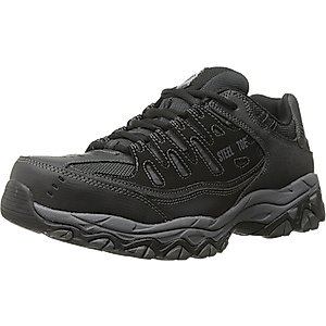Skechers Men's Cankton Steel Toe Construction Shoe, Black/Charcoal, 9 Wide