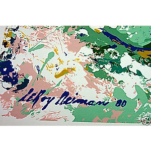 LEROY NEIMAN DOWNHILL SKIER PLATE SIGNED VINTAGE