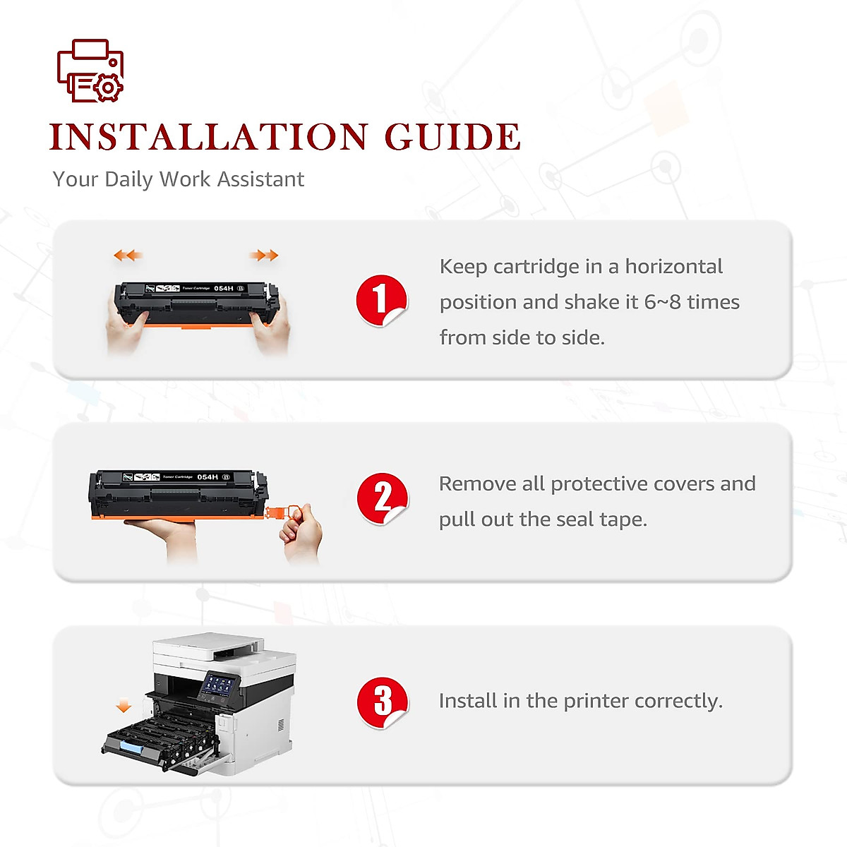 Toner Kingdom Compatible Toner-Cartridge Replacement for Canon 054H 054 Black Toner for Canon Color ImageClass MF644Cdw MF642Cdw LBP622Cdw MF642c MF641cw Printer (Black, 2-Pack)