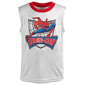 Marvel Avengers Spider-Man Little Boys 3 Piece Outfit Set: T-Shirt Tank Top Shorts 7-8