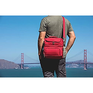 ONIVA - a Picnic Time brand, Pranzo Lunch Bag, Insulated Lunch Box with Picnic Set, Lunch Cooler Bag, (Red)