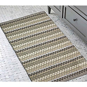 WOVEN ST. Polyester Cotton Area Rug | Carpets Suitable for Bedroom, Dining Room, Home Décor | Luxurious Handcrafted Traditional Rug | Recycled Cotton | Modern Indoor Rugs | 27’’ x 45’’ | Beige