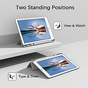 Divufus Case for iPad Air 3 / Pro 10.5 Inch, Lightweight Slim Soft TPU Trifold Stand Smart Cover, Auto Sleep/Wake Case with Pencil Holder for iPad Air 3rd Generation/Pro 10.5 - Gray