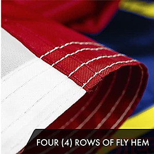 G128 North Carolina State Flag | 3x5 Ft | ToughWeave Series Embroidered 300D Polyester | Embroidered Design, Indoor/Outdoor, Brass Grommets