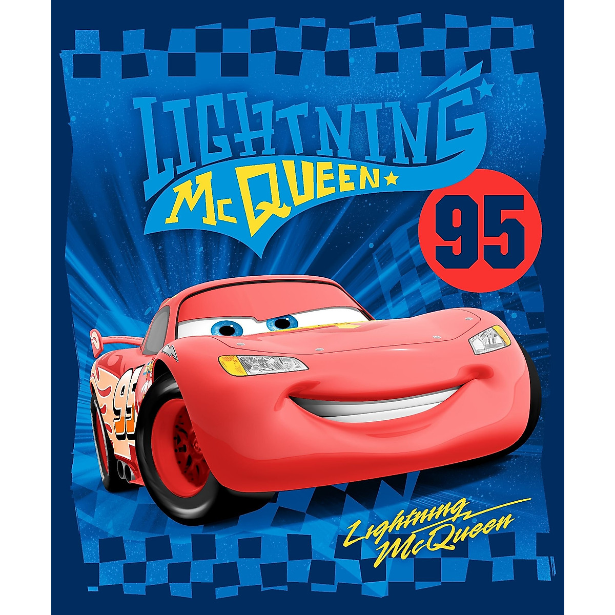 Jay Franco Disney Cars Kid's Throw Blanket - Plush 46" x 60" Throw Blanket for Boys & Girls, Soft Fleece Throw Blanket for Toddlers, Cozy, Fade Resistant Blanket for Kids, Lightning McQueen Blanket