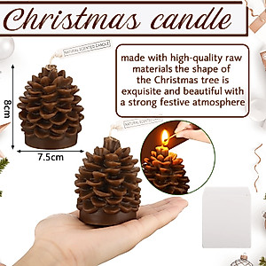 Christmas Scented Candles Gift Wax Realistic Tree Shaped Candle for Home Cute Aromatherapy Candles for Christmas Party Holiday New Year Decoration (Christmas Pine Cone, 2 Pcs)