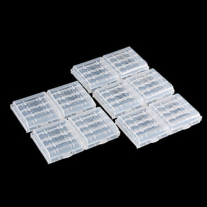 Battery Case,10 Pcs Multifunctional Transparent Hard Plastic Case Holder Storage Box for AA AAA Battery,for Travel, Camping, Hiking or at Home