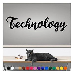 Transform Your Walls with Professional Grade, Outdoor Weatherproof Vinyl Stickers - Happy Sunday - UV Resistant, Made in The USA! Inspirational Words: Technology: 14 Inch, Satin Silver